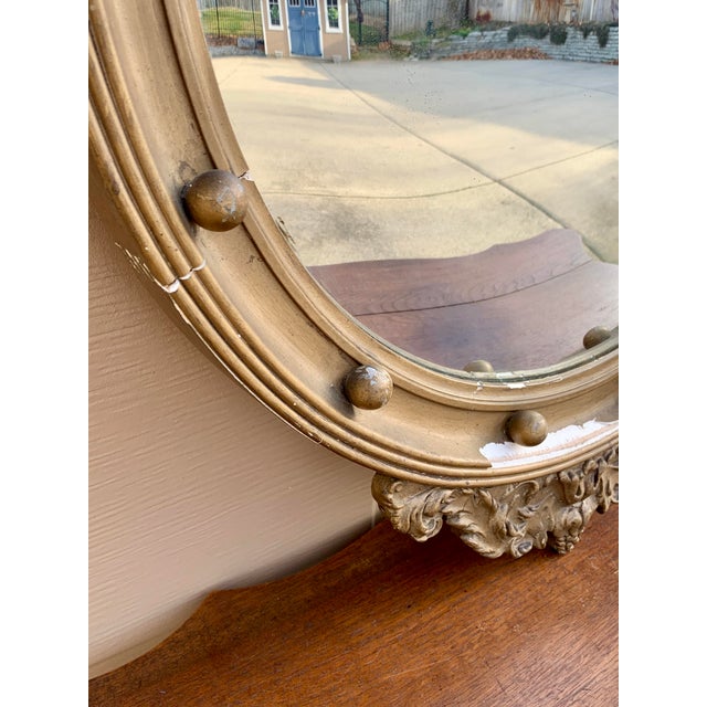 Antique American Federal Giltwood Eagle Bullseye Convex Mirror | Chairish