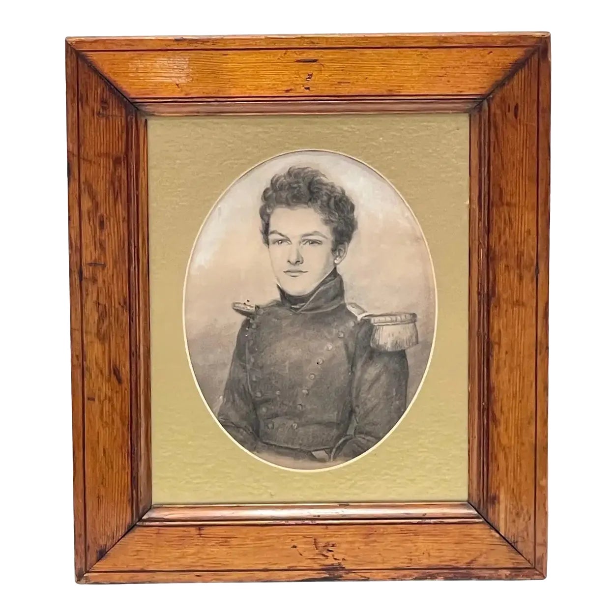 19th C French Drawing of a Handsome Monarchie De Juillet Cadet | Chairish