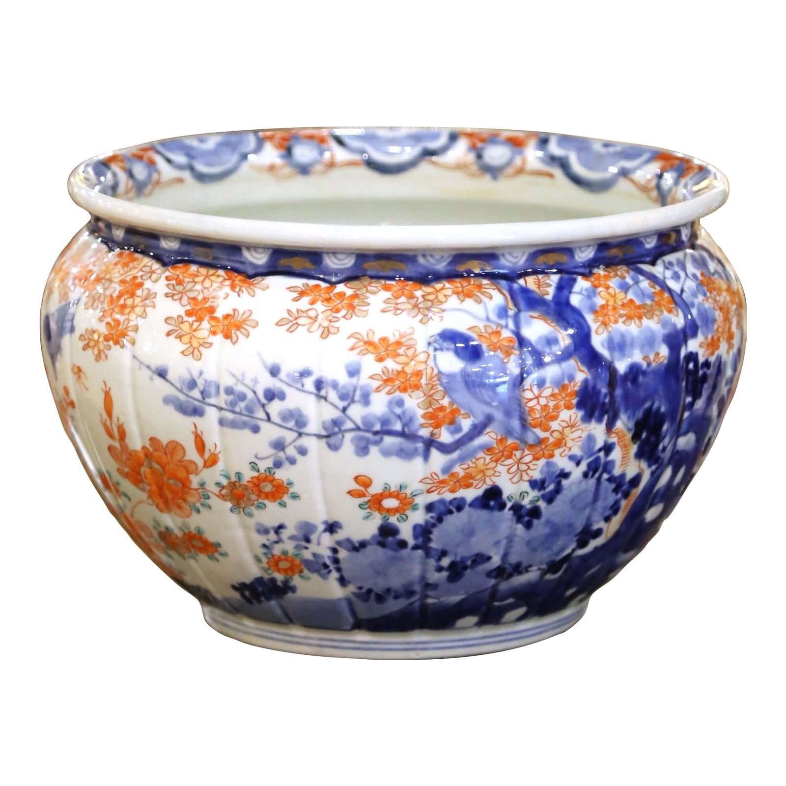 19th Century Japanese Imari Porcelain Jardinière Planter With Floral ...