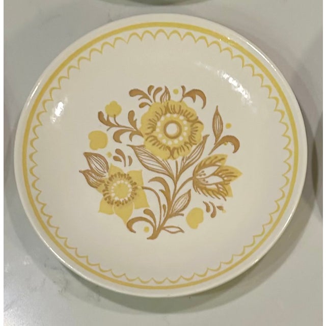 Vintage Americana Butter Yellow Floral Jubilee Plates-Set of 6 | Chairish