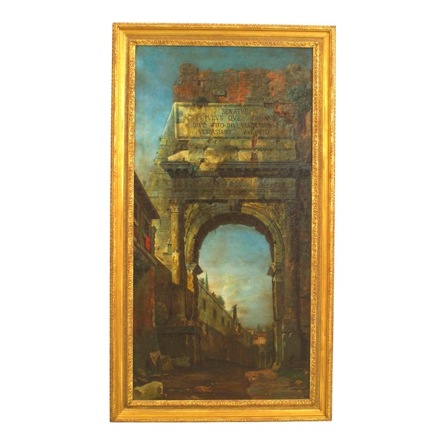 Italian Neo-Classic Landscape of Roman Arch | Chairish