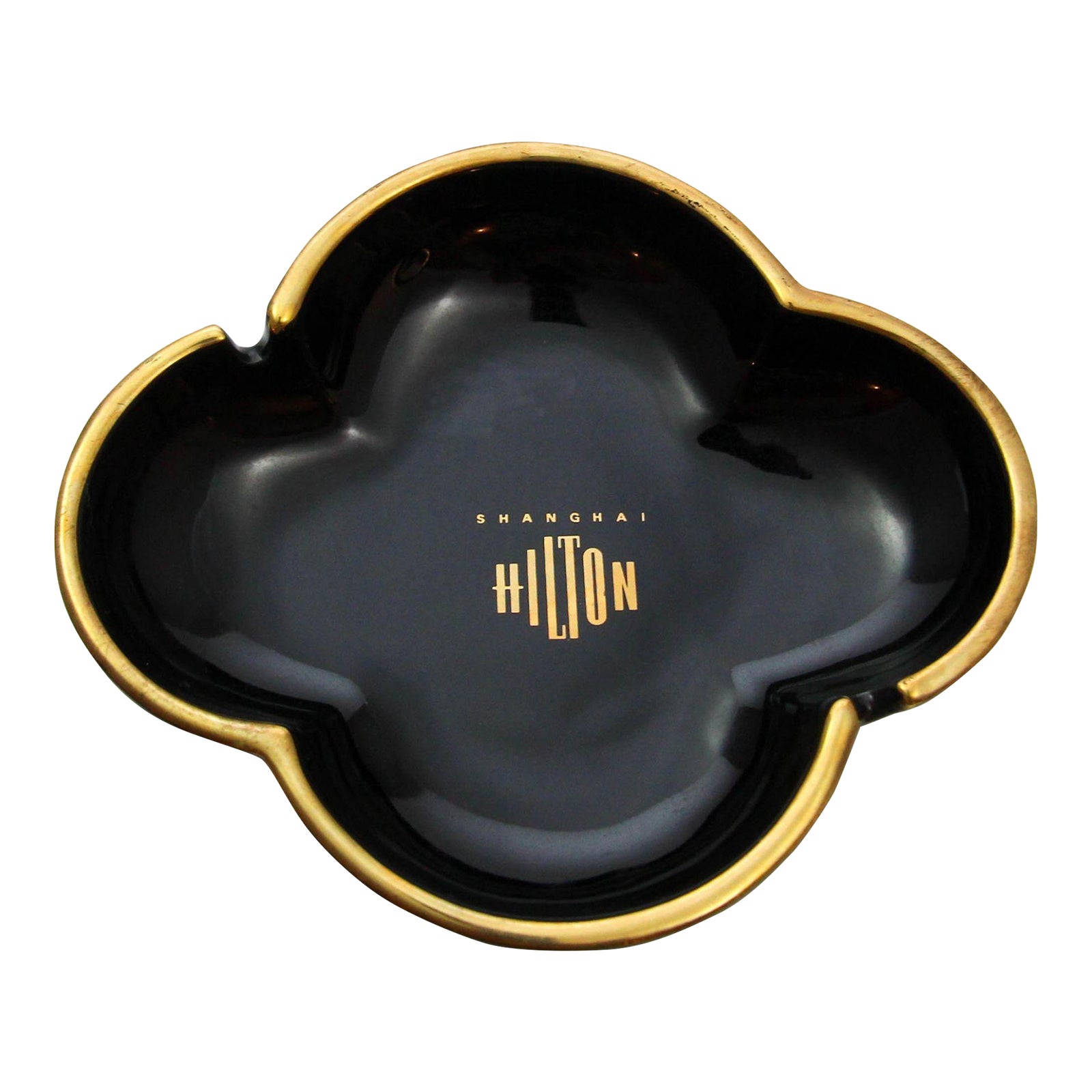 Collectible Shanghai Hilton Porcelain Cigar Ashtray Dish 1980s | Chairish