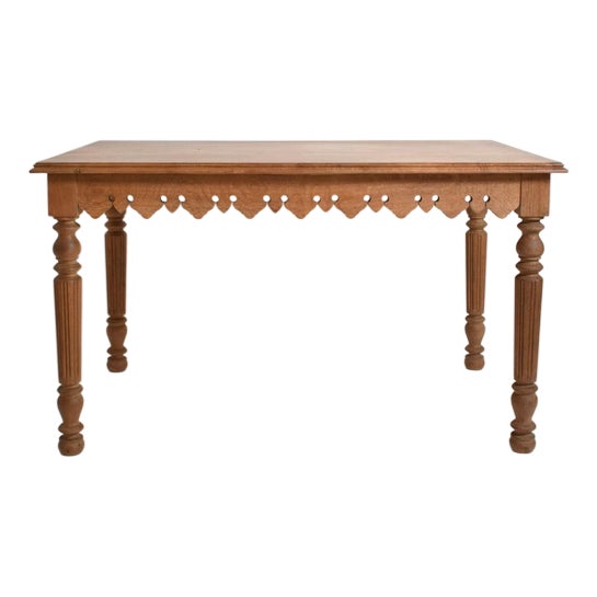 Rustic Console Table in Turned Oak | Chairish