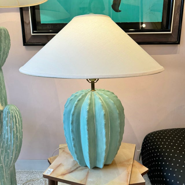 Vintage Postmodern Plaster Cactus Table Lamp by Bon Art | Chairish