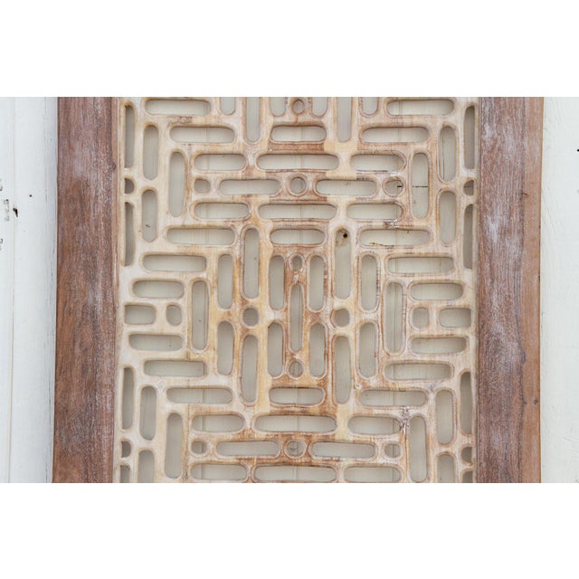 Finely Carved Whitewash See-Through Door Panel | Chairish