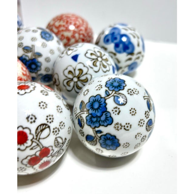 Vintage Porcelain Decorative Ceramic Carpet Balls Set of 10 | Chairish