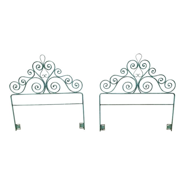 1930s Vintage Wrought Iron Twin Bed Headboards - a Pair | Chairish