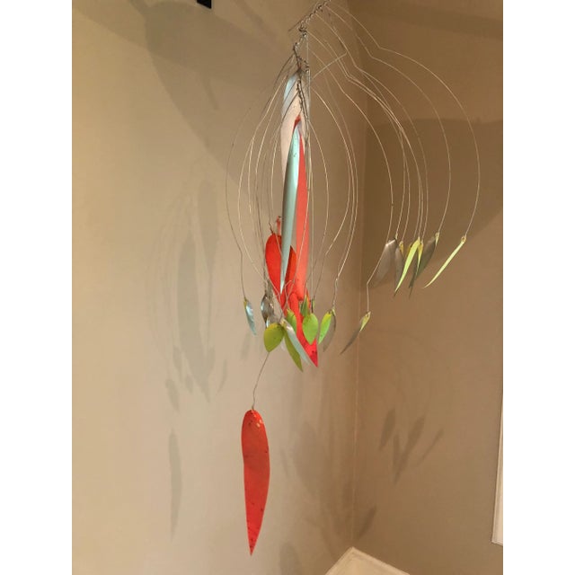 Mid-Century White, Orange & Lime Mobile | Chairish