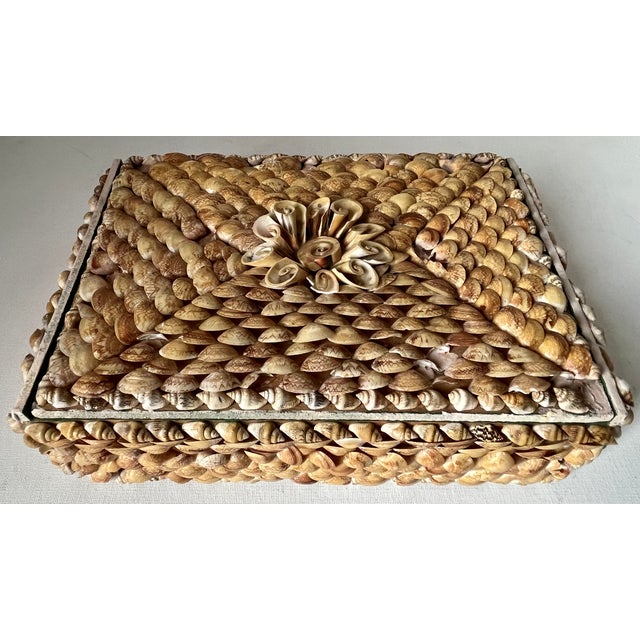 Vintage 10" Shell-Encrusted Jewelry Box | Chairish