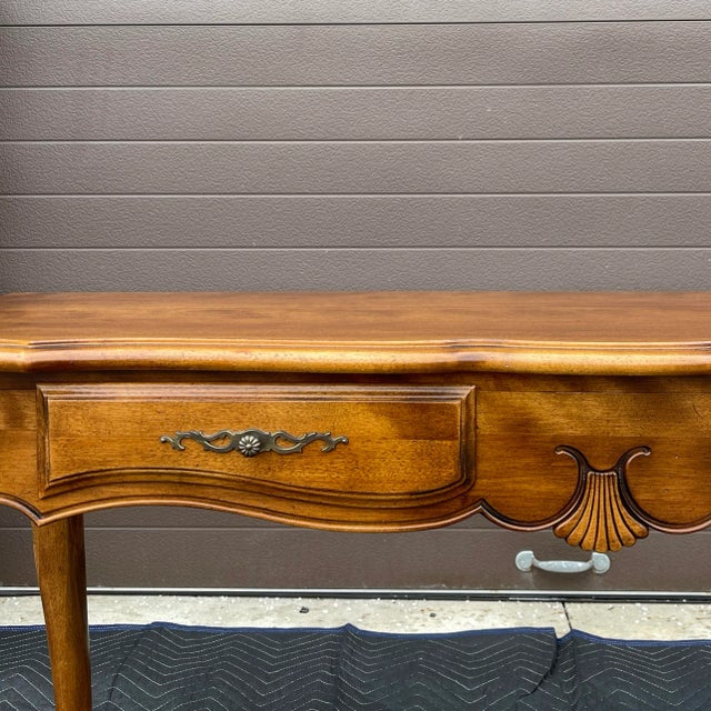 Vintage Ethan Allen Country French Birch 2 Drawer Console or Sofa Table ...