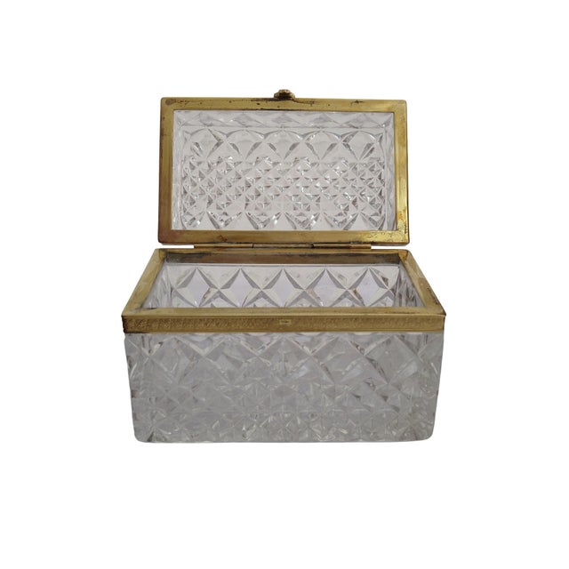 19th Century French Charles X Crystal Jewelry Box With Gilt Metal ...