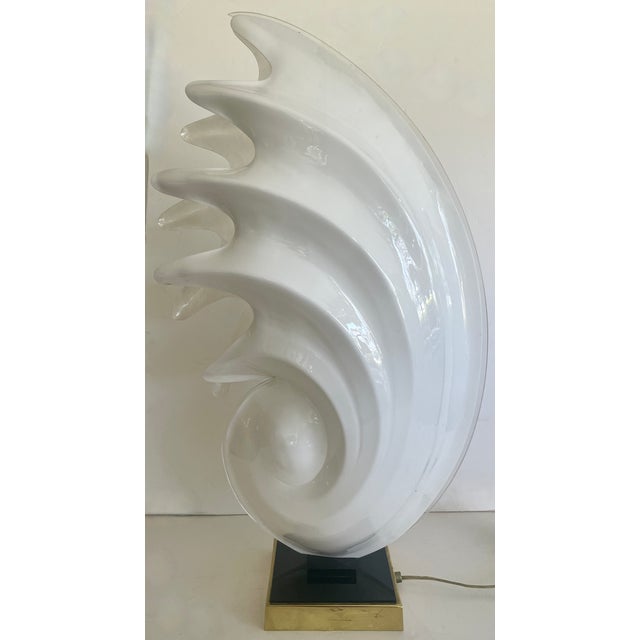 Large Sea Shell Table Lamp by Rougier | Chairish