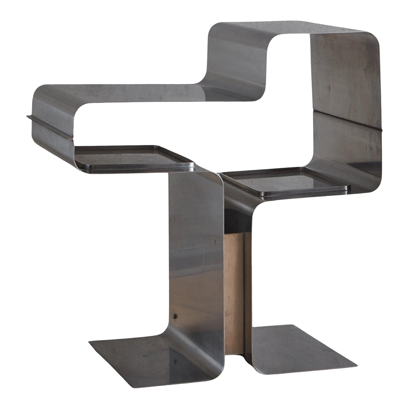 Stainless Steel Console by François Monnet for Kappa, France 1970s ...