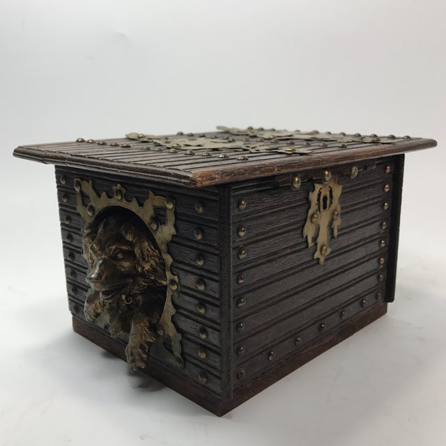 Gilded Bronze Dog Box | Chairish