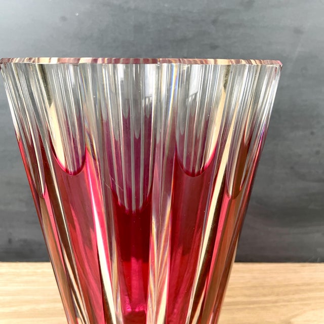 1920s Val St. Lambert Cut to Clear Vase | Chairish