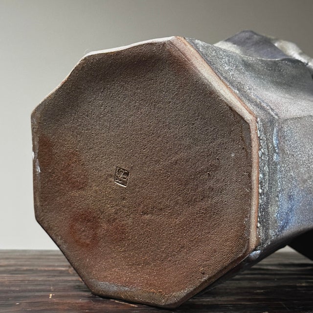 Vintage George Ohr Style Abstract Expressionist Raku Drip Glazed Vase ...