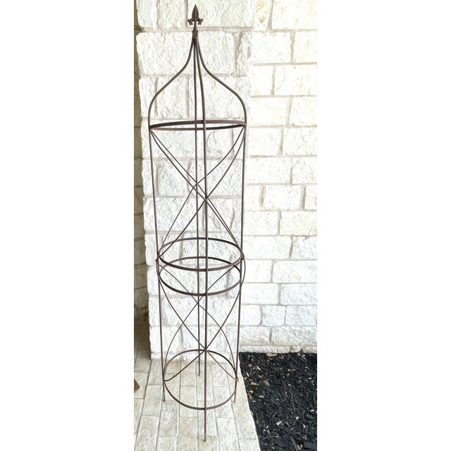 Large Vintage French Iron Garden Trellises or Topiaries - Set of 2 ...