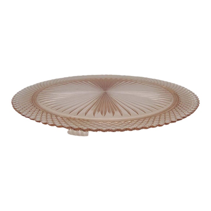 Late 20th Century Vintage Anchor Hocking Pink Glass Round Cake Plate ...