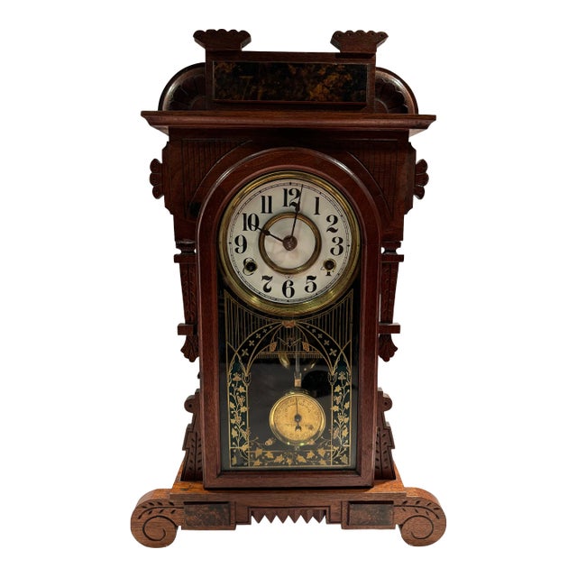 Antique Eastlake Parlor Mantel Clock by New Haven | Chairish