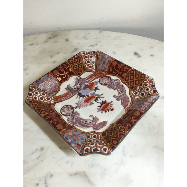 Vintage Octagonal Hand Painted Chinese Dragon Tray | Chairish