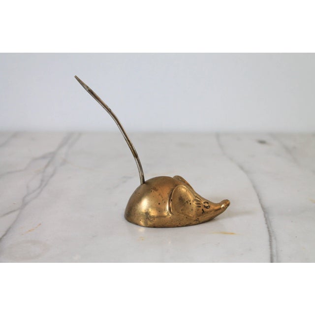 Vintage Solid Brass Mouse Figure | Chairish