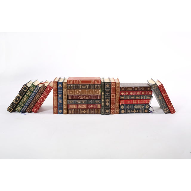 Collection Gilt Leather Bound Library Book Twenty Seven Volumes | Chairish