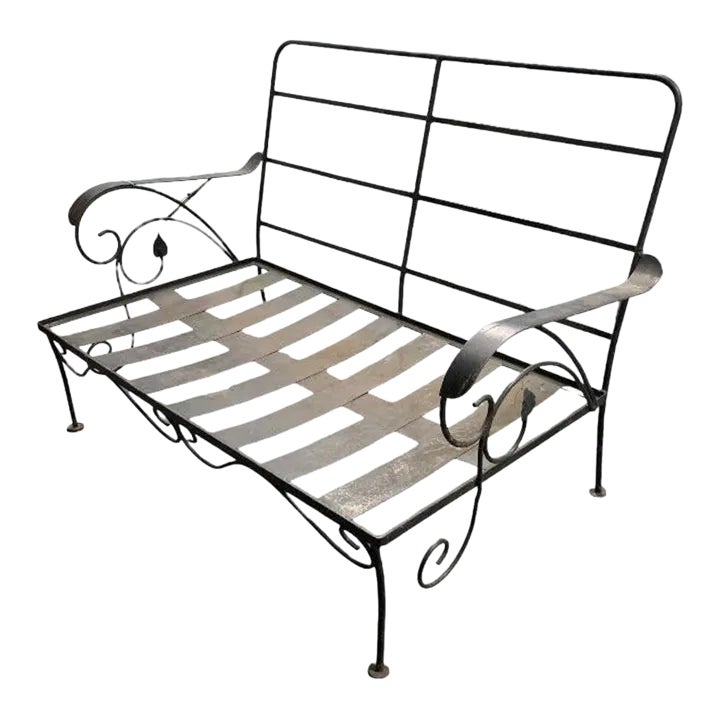 Vintage French Amoureux Metal Bench 1950’s | Chairish