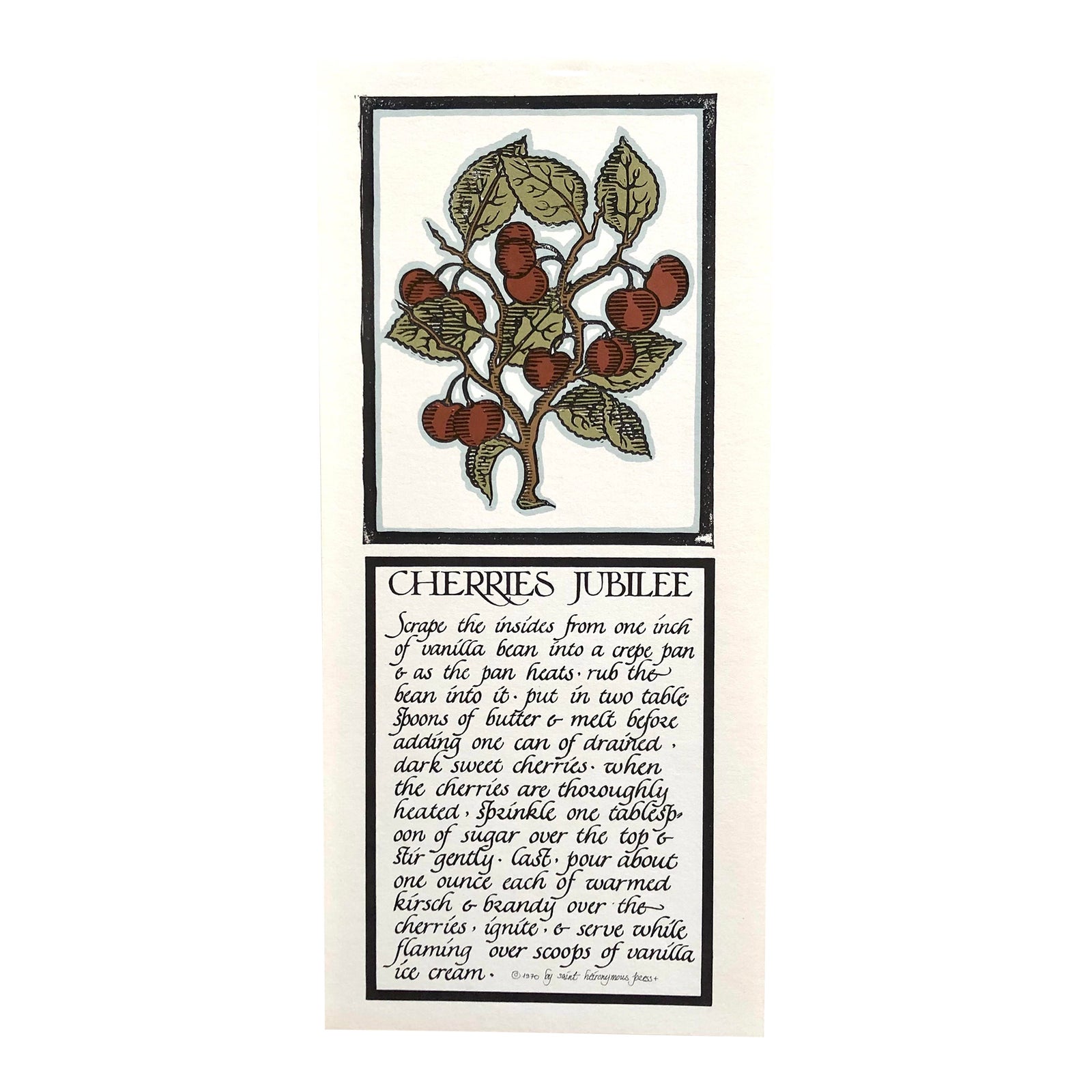 David Goines/Chez Panisse Mid Century Linocut, Out of Print, Cherries ...