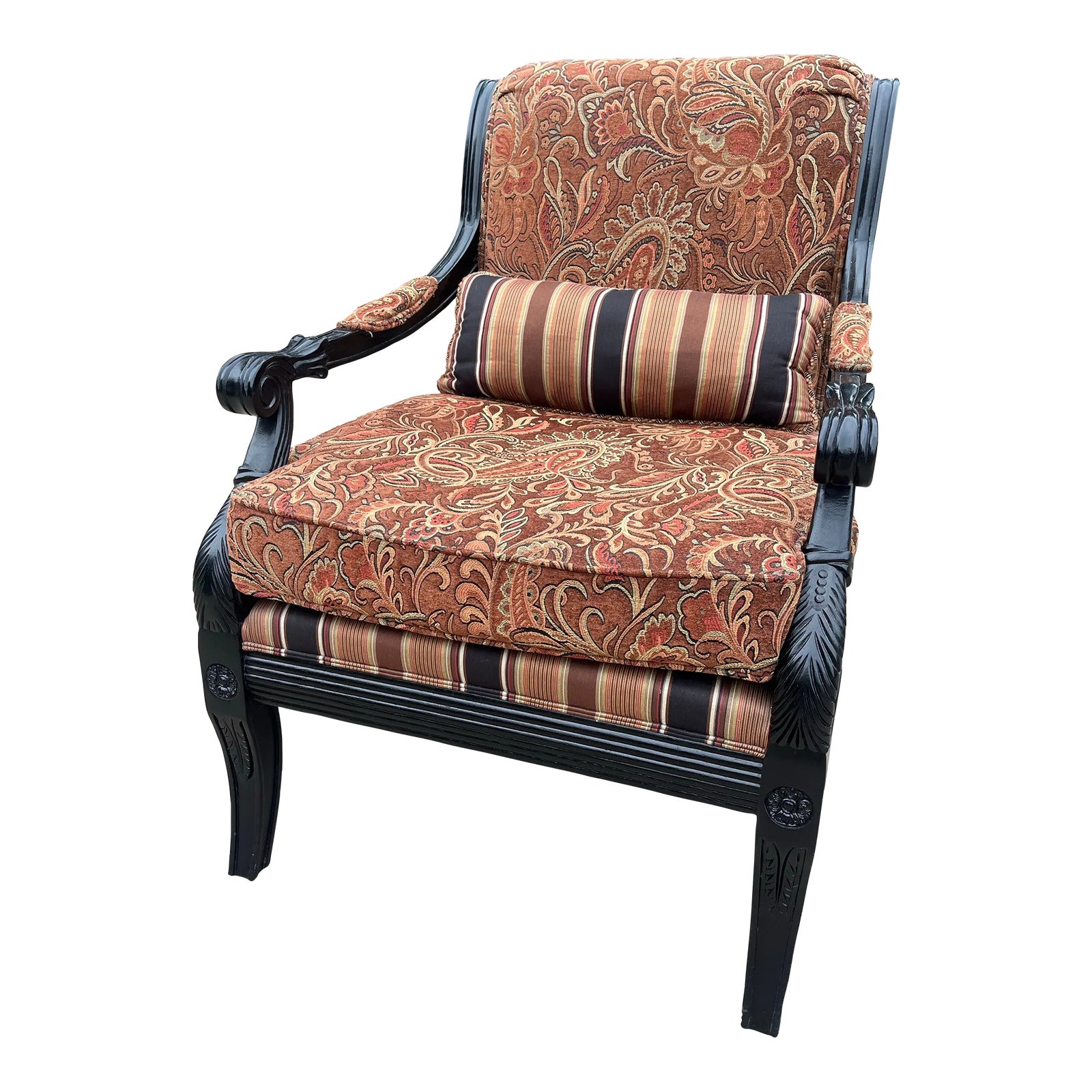 Henredon Louis XVI Style Ebonized Arm Chair | Chairish
