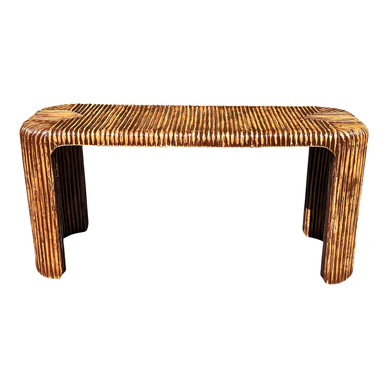 Palm Beach Style Bamboo Console Table | Chairish