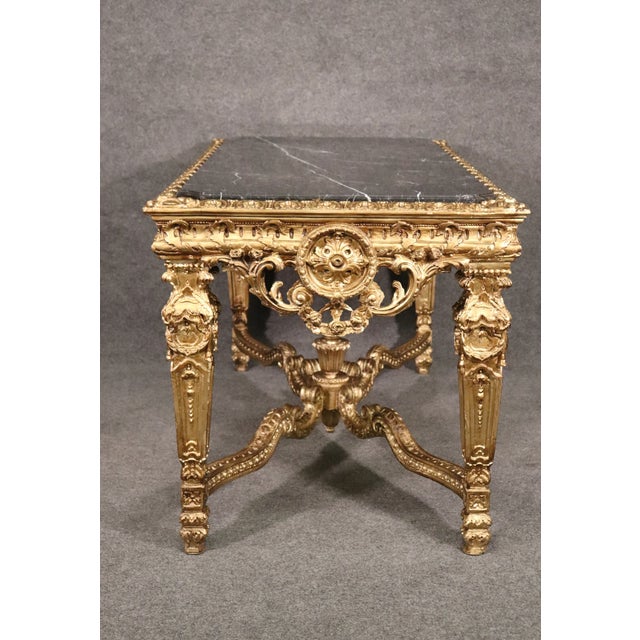 19th Century French Louis XIV Rococo Giltwood Hand Carved Table ...