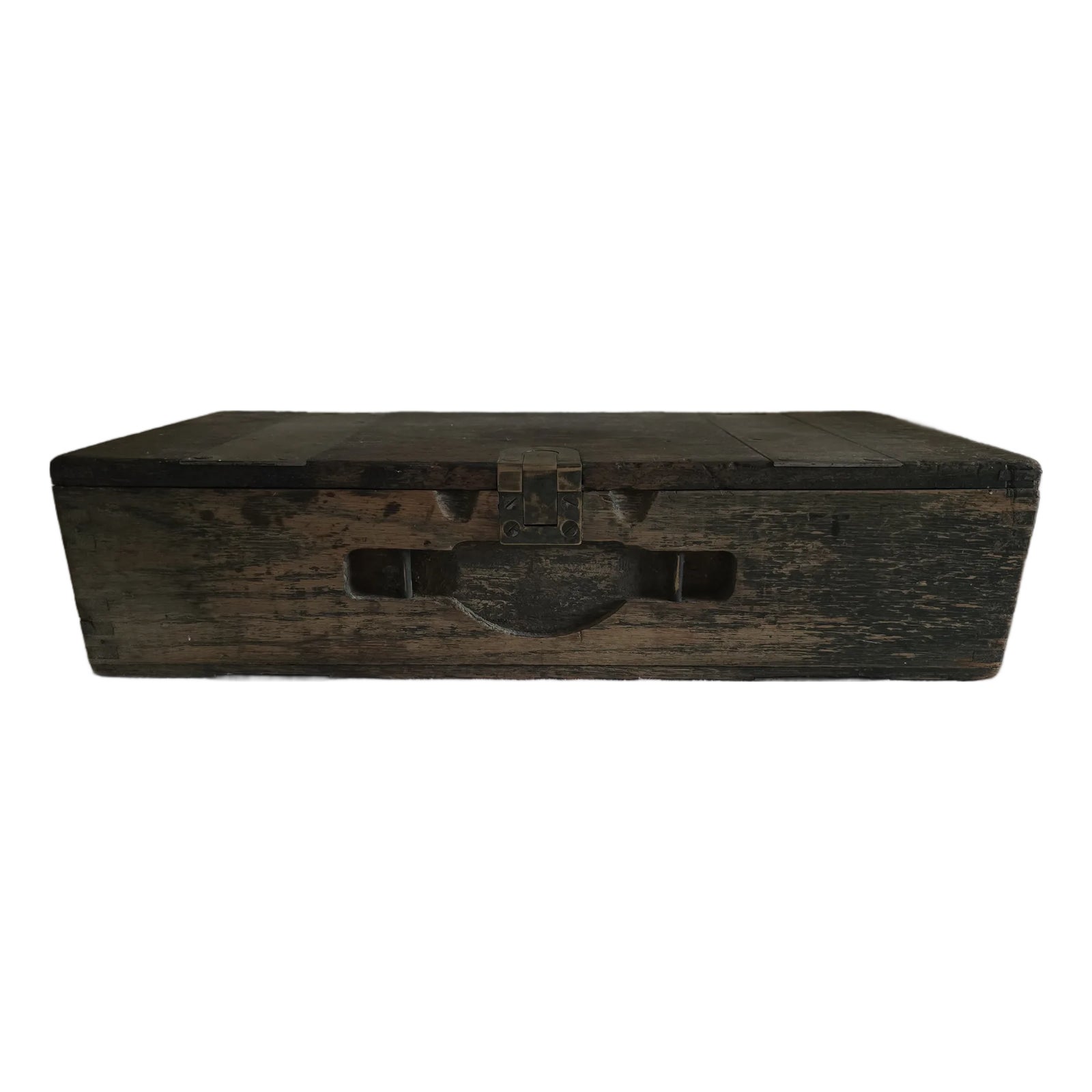 Early 1900s Antique Wood Storage Document Box With Brass Hardware ...