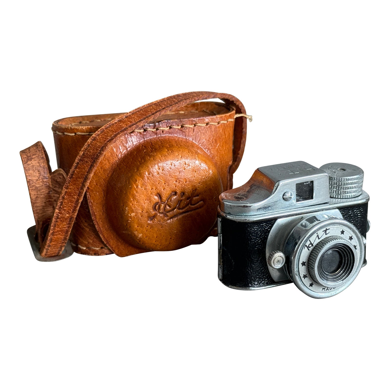 Hit Vintage Subminiature Spy Film Camera With Leather Case | Chairish