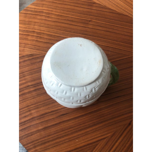 Vintage Italian Hand-Painted Strawberry Pitcher in a White Basket Weave ...