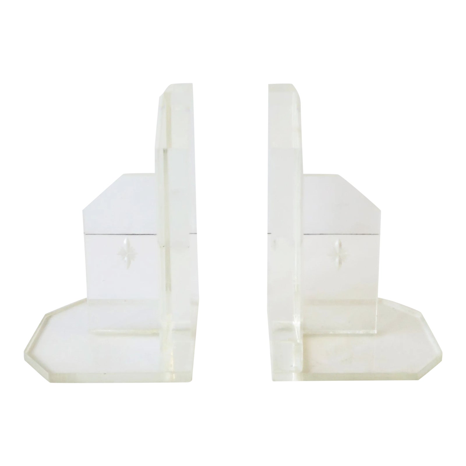 Vintage Acrylic Lucite Bookends | Chairish