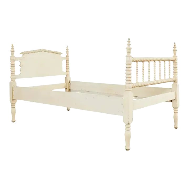 American Classical Jenny Lind Bobbin Turned Painted Spool Bed | Chairish