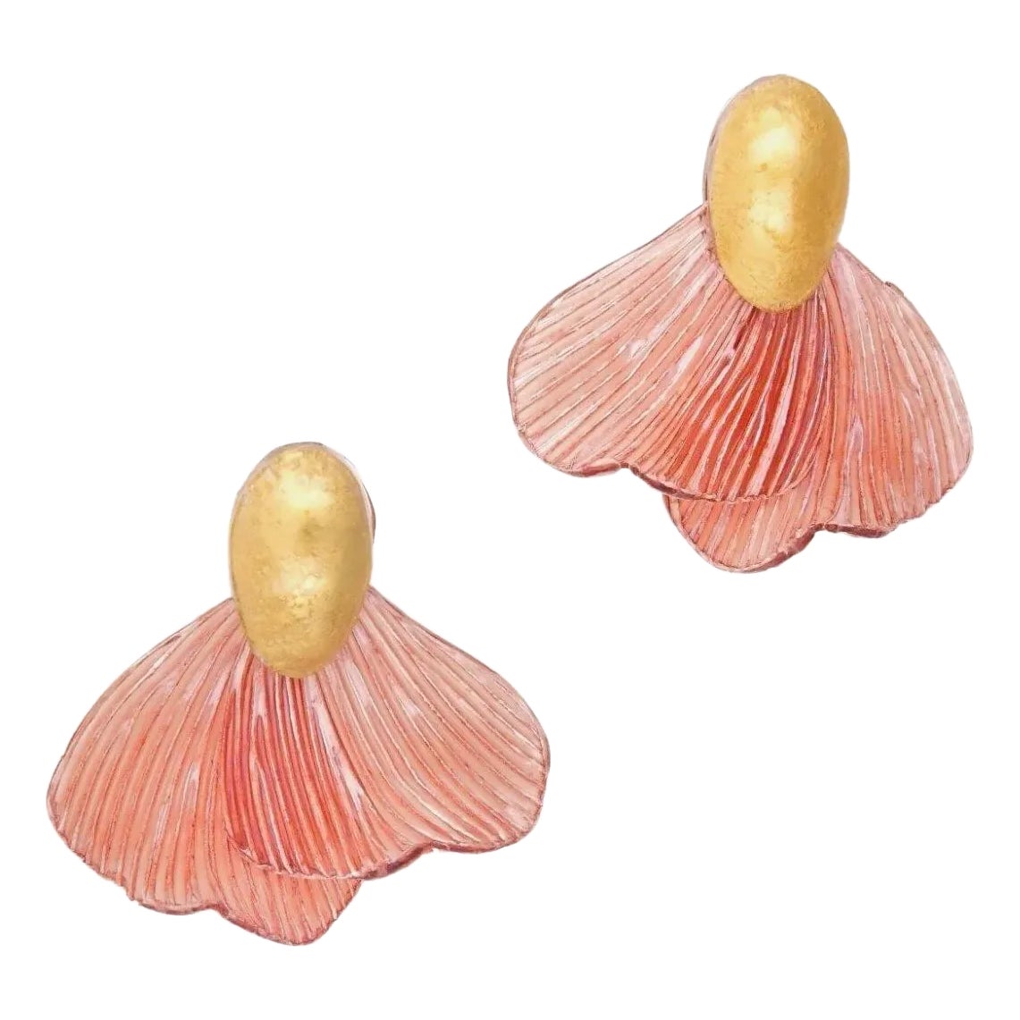 ELISE, Earrings, Coral, Clip | Chairish