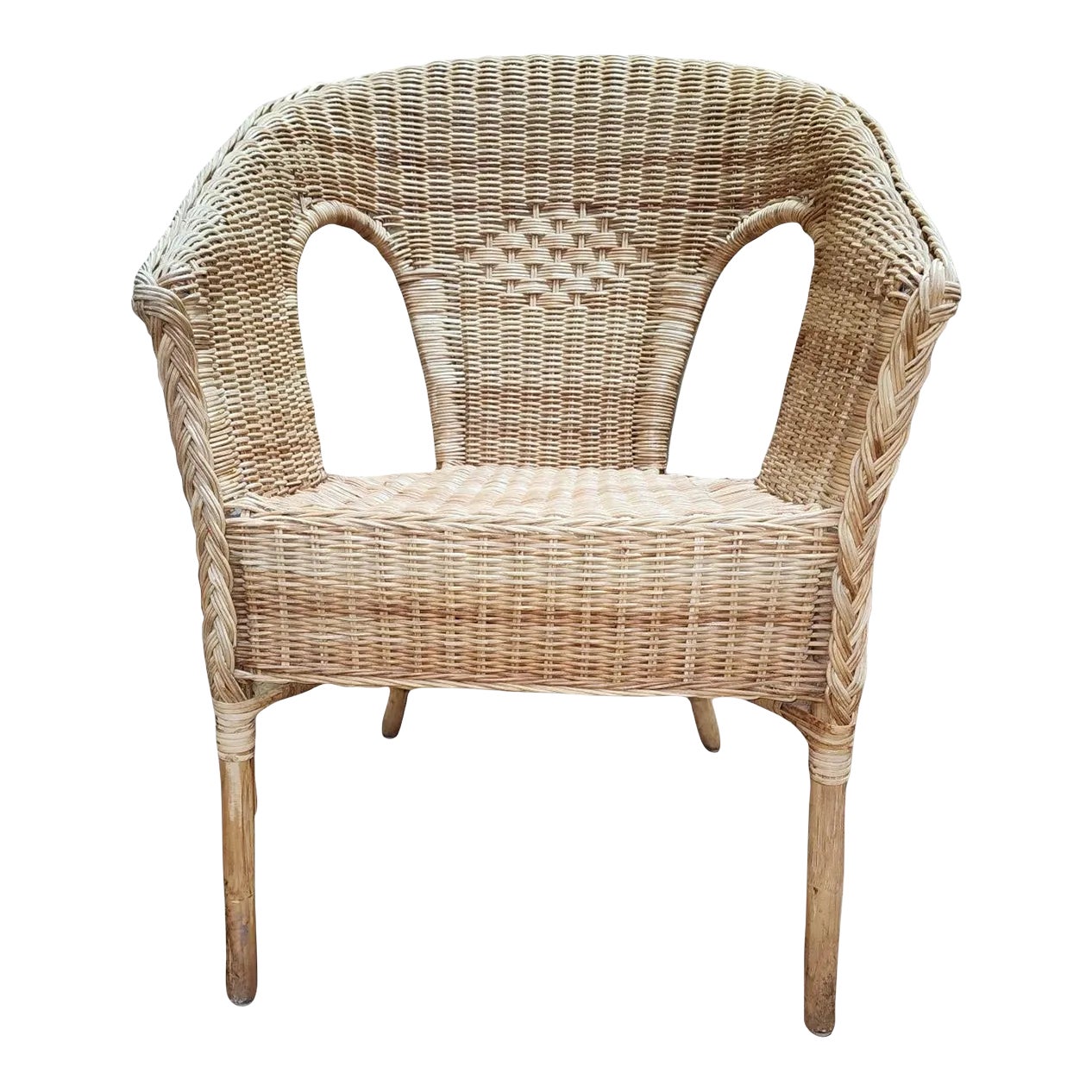 Vintage Wicker and Rattan Conservatory Chair