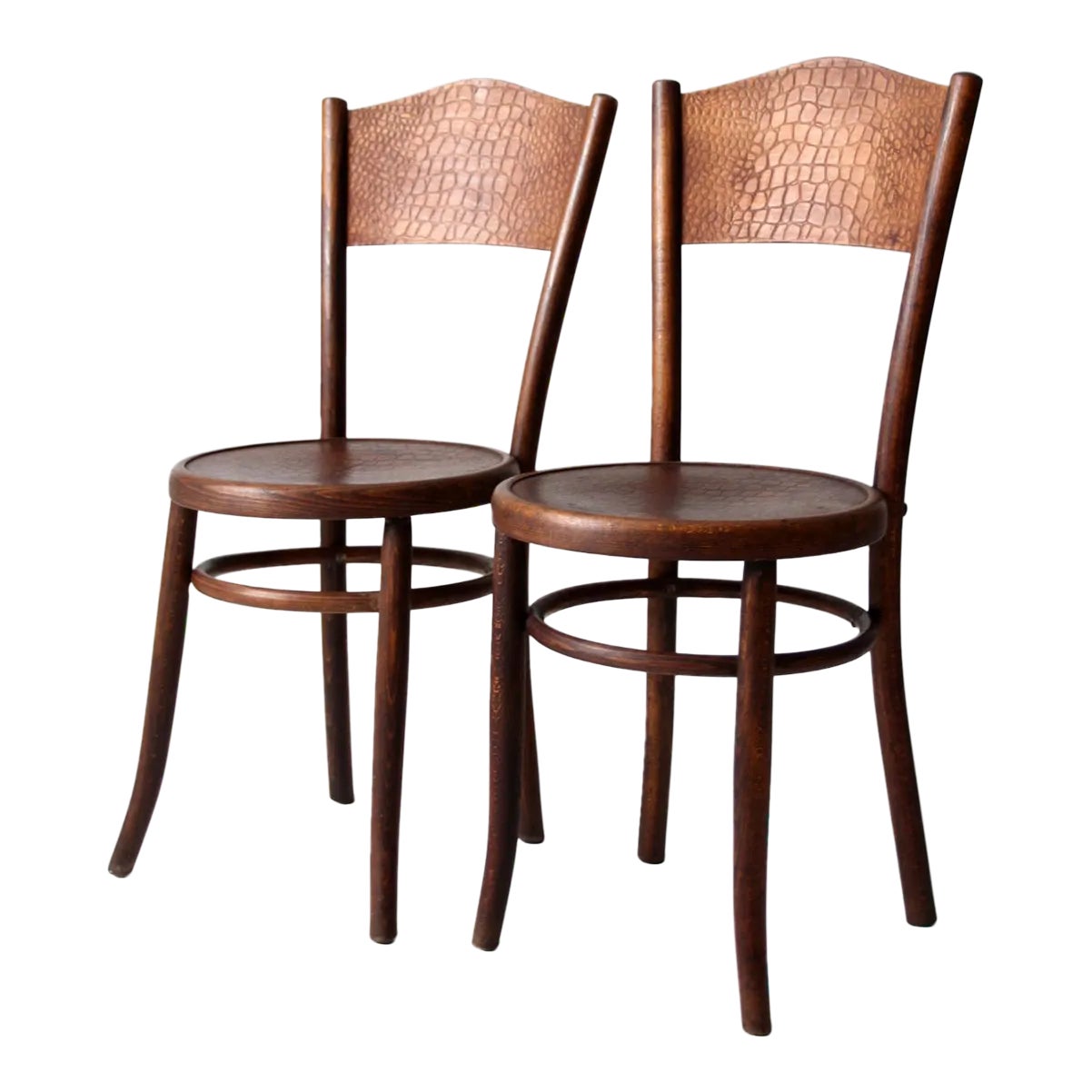 Antique Fischel Bentwood Chairs Pair | Chairish