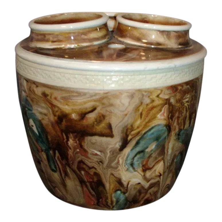 18th Century Wedgwood & Bentley Agate Ware Creamware Bulb Vase or Root ...