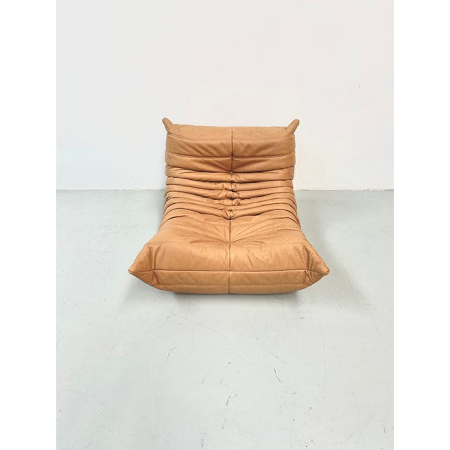 Vintage French Camel Leather Togo Lounge Chair by Michel Ducaroy for ...