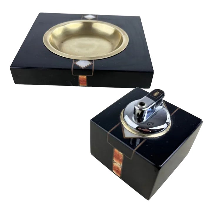 Vintage Italian Ashtrays and Table Lighters, 1970s, Set of 2 | Chairish