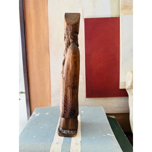 Vintage Mexican Folk Santo Style Hand Carved Wooden Religious Figure ...