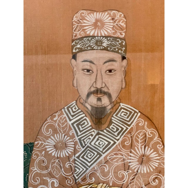 Vintage Chinese Ancestor Paintings on Silk - a Framed Pair | Chairish
