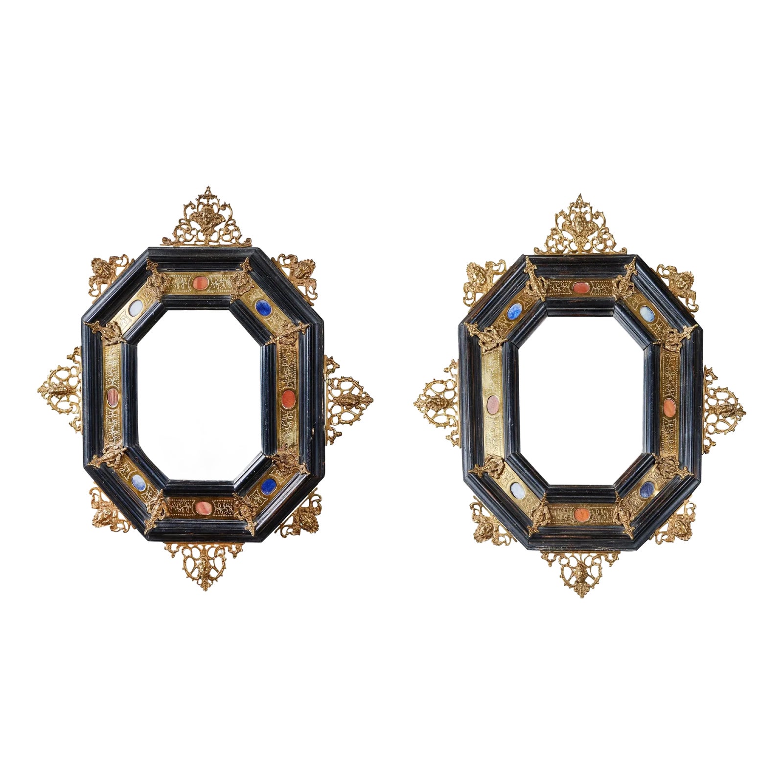 Small Renaissance Style Mirrors - A Pair | Chairish