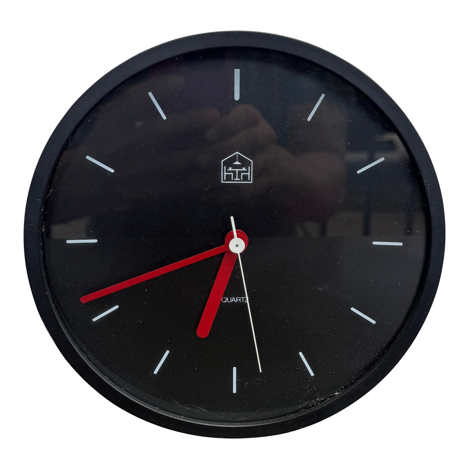 1980s Habitat Uk Postmodern Black Minimal Wall Clock | Chairish