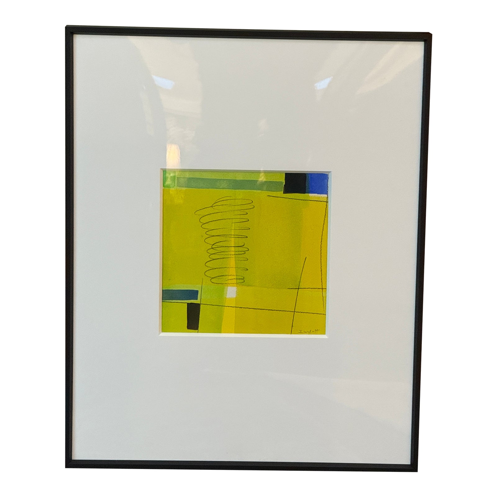 Isabel Wyatt "Yellow Green Colorform" Original Painting, Signed | Chairish