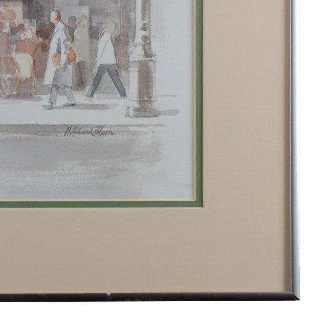 Vintage Mid-Century H. Richard Black Café De La Paix Watercolor ...