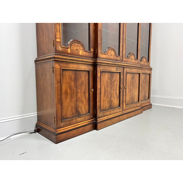 Henredon 18th Century Portfolio Yew Wood Georgian Breakfront Bookcase ...