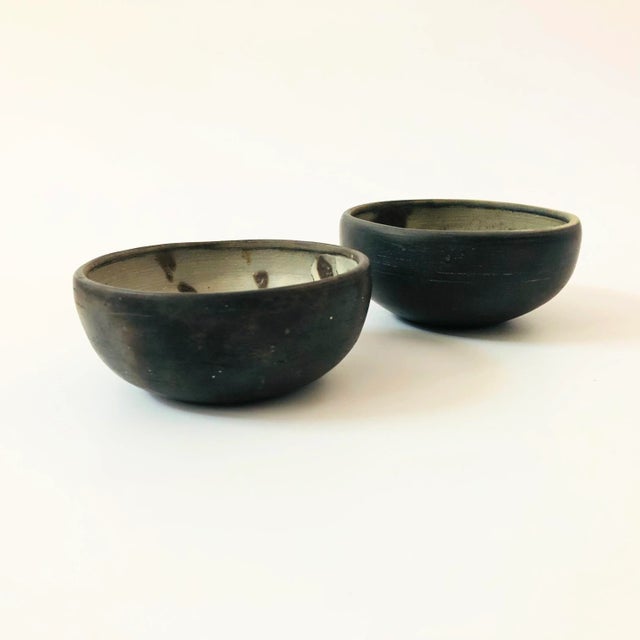 Pair of Small Raku Pottery Bowls | Chairish